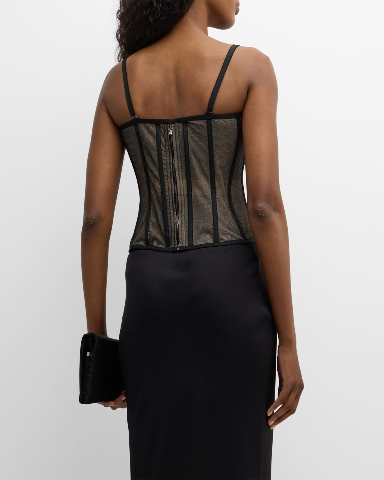 Bach Mai Shadow Mesh Bustier Top | Neiman Marcus