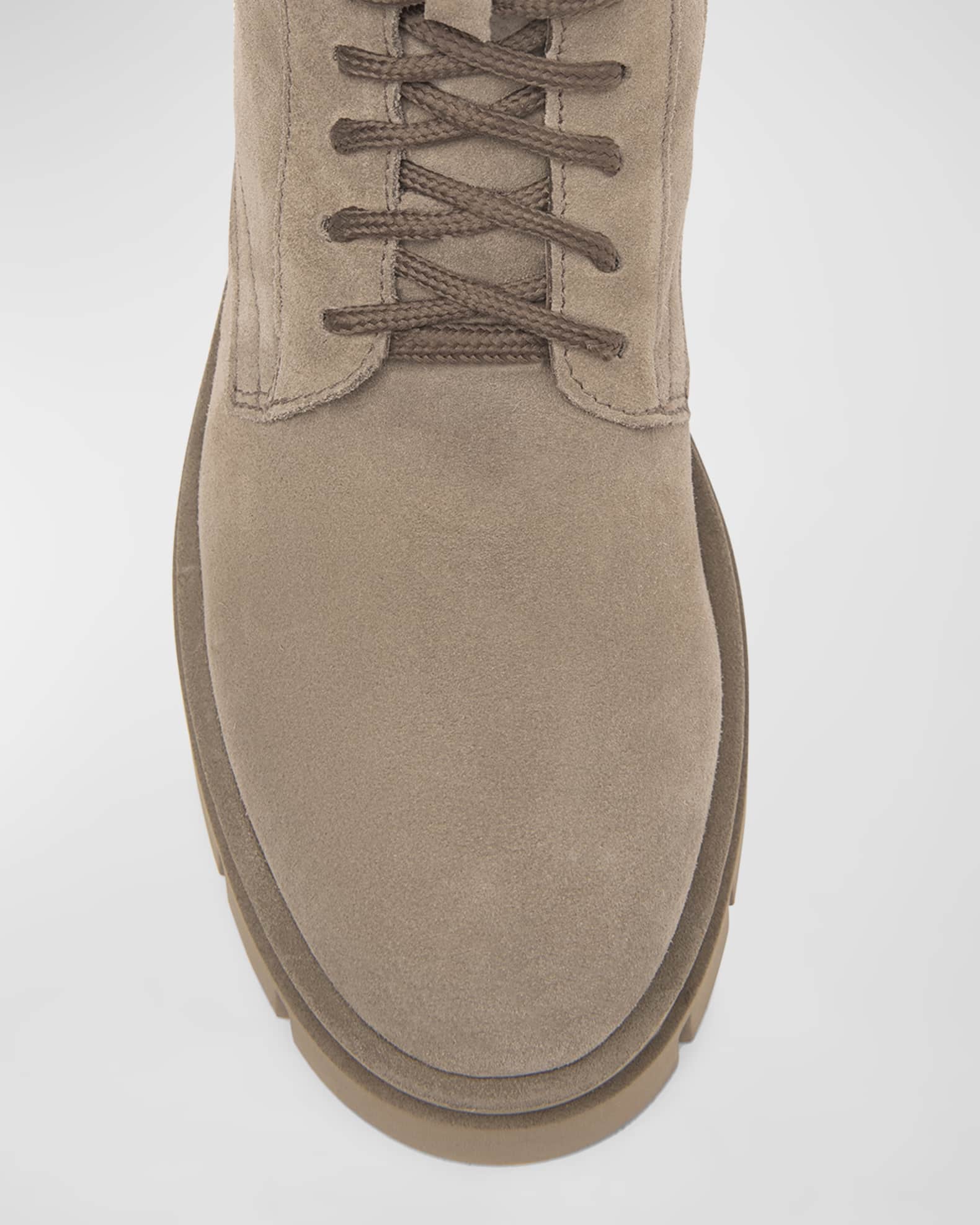 NeroGiardini Logo Cuff Lace-Up Combat Boots | Neiman Marcus