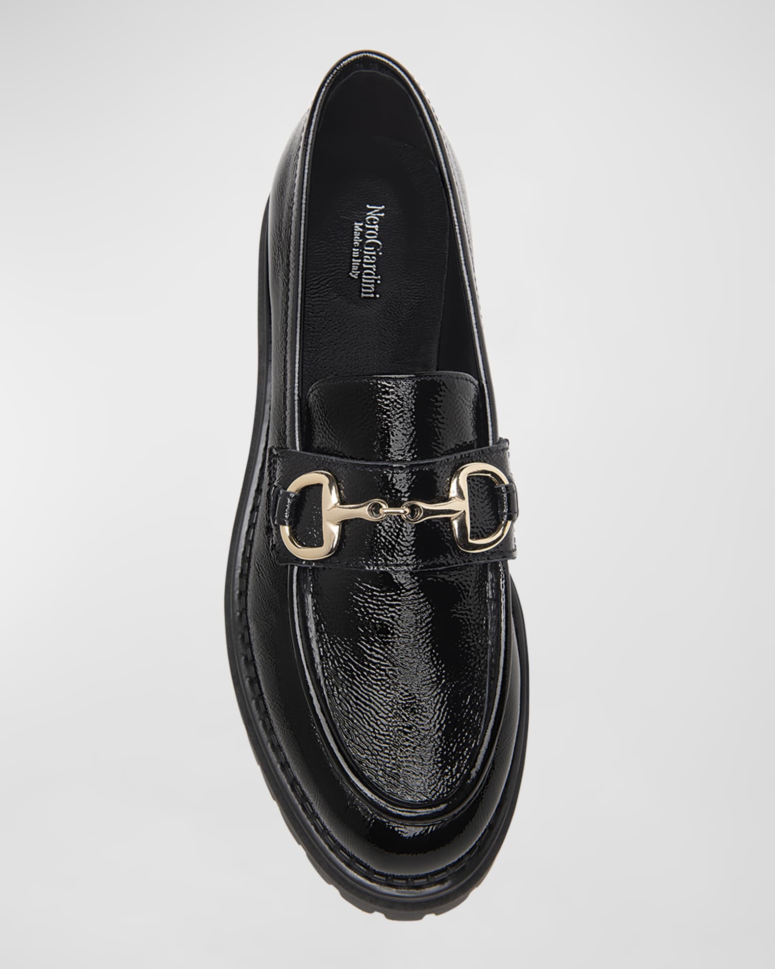 NeroGiardini Leather Bit Strap Loafers | Neiman Marcus