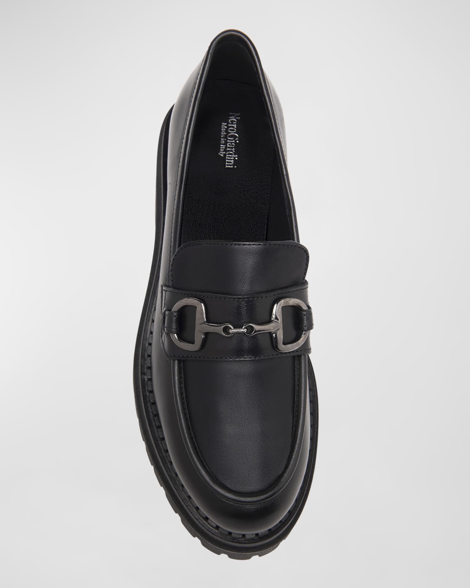 NeroGiardini Leather Bit Strap Loafers | Neiman Marcus