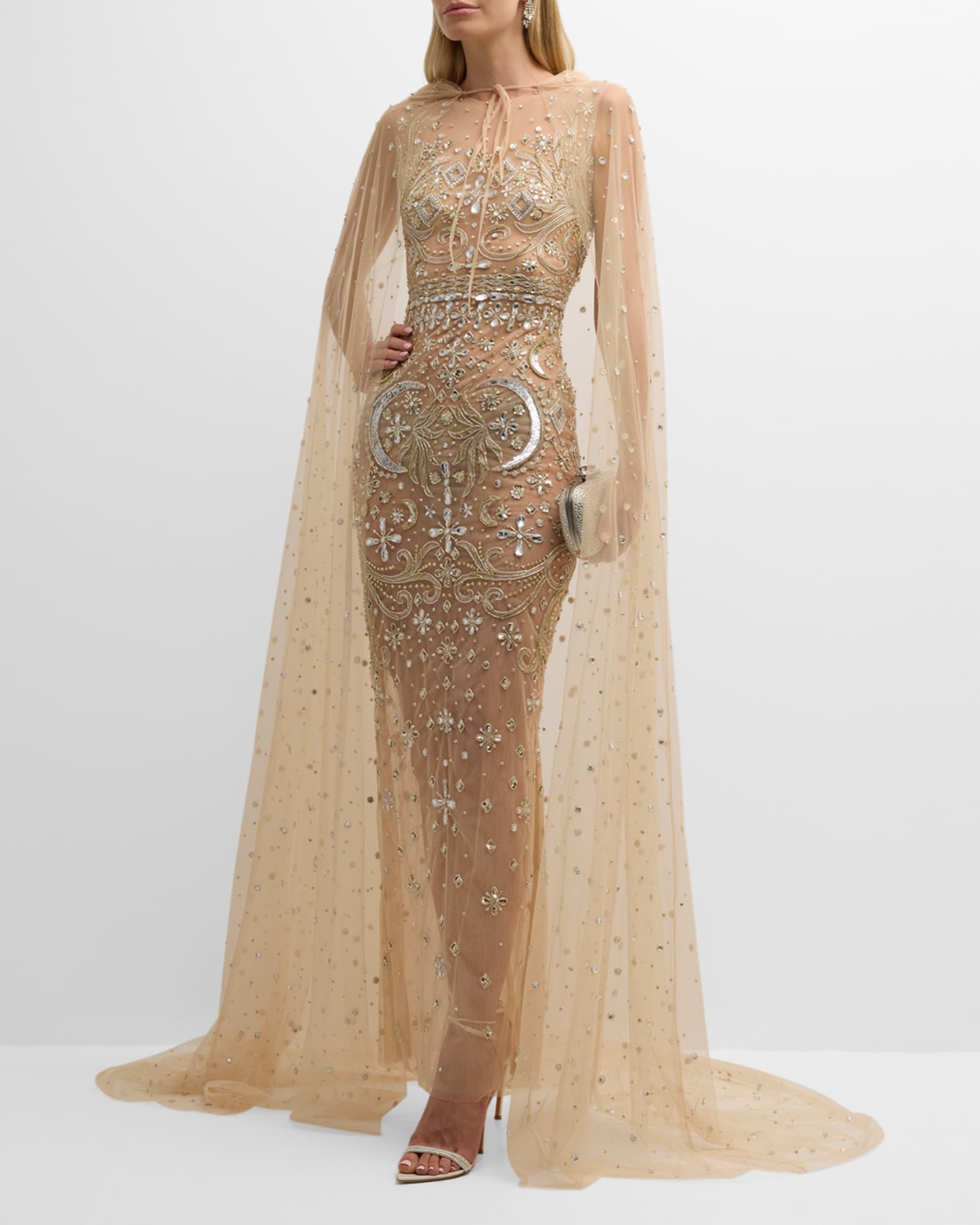 Sheer Crystal Embroidered Collection | Neiman Marcus