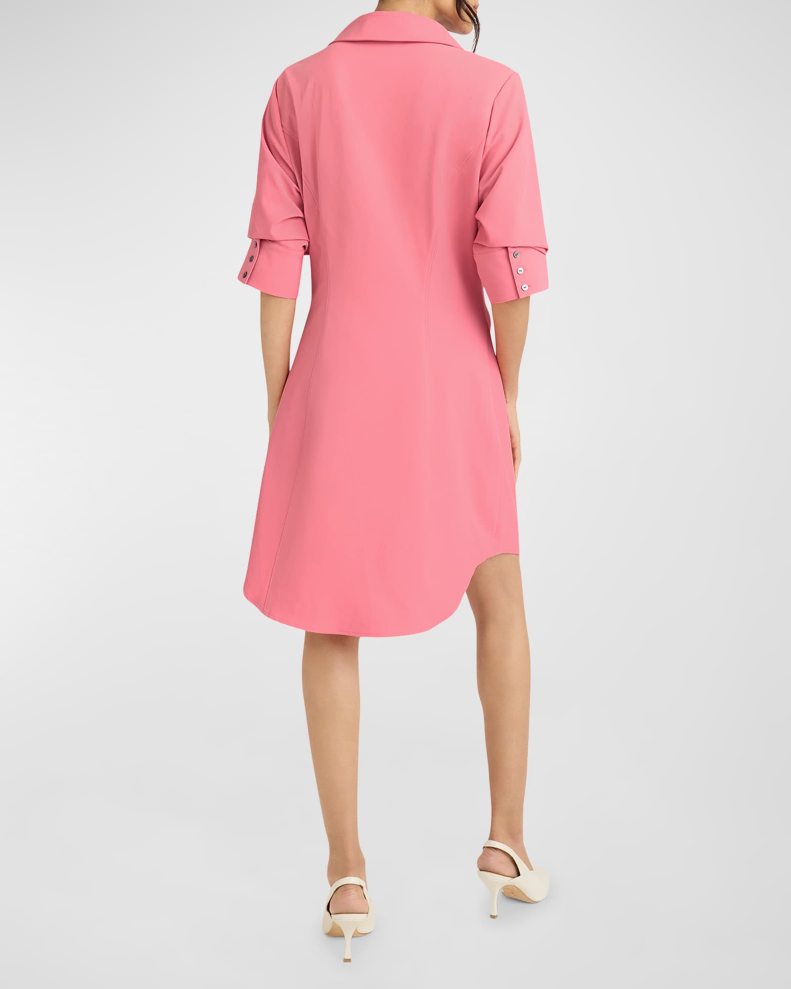 Cinq a Sept Elina Ruched Button-Front Mini Dress | Neiman Marcus