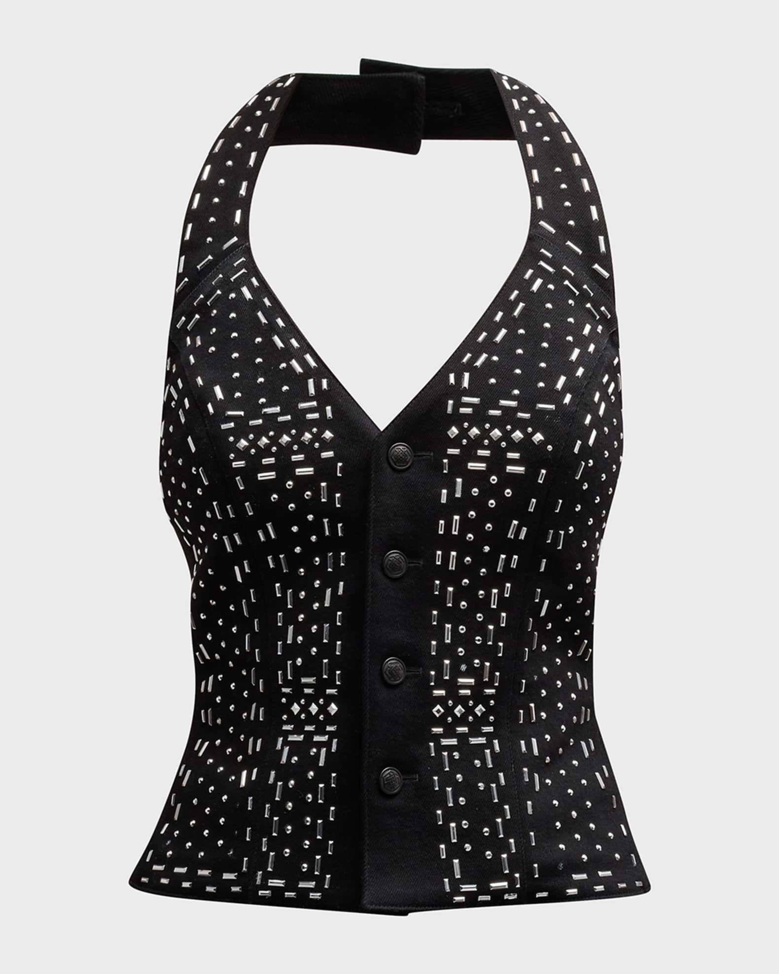 Koche Rhinestone-Embellished Halter Vest | Neiman Marcus