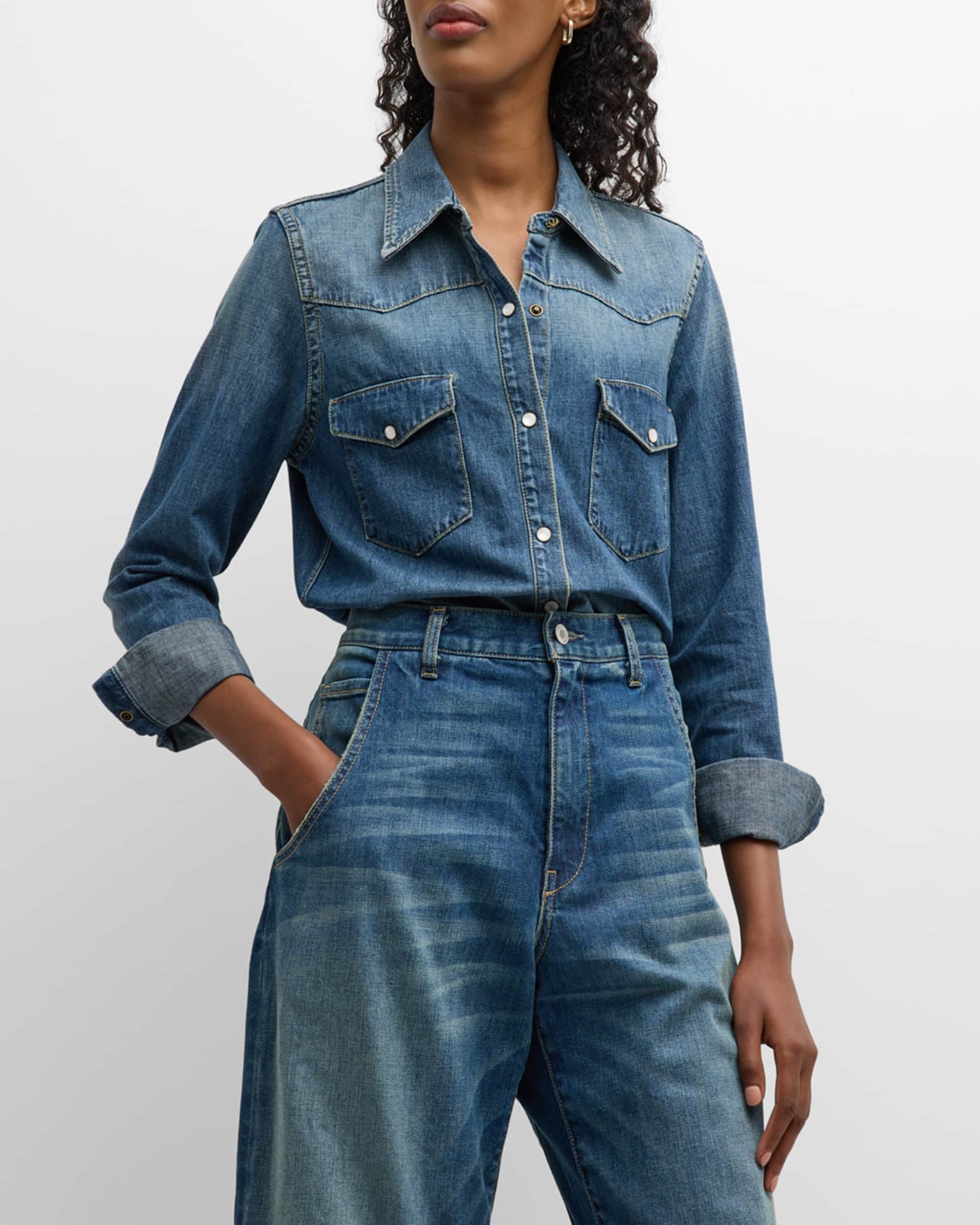 Travis Denim Western Shirt | Neiman Marcus