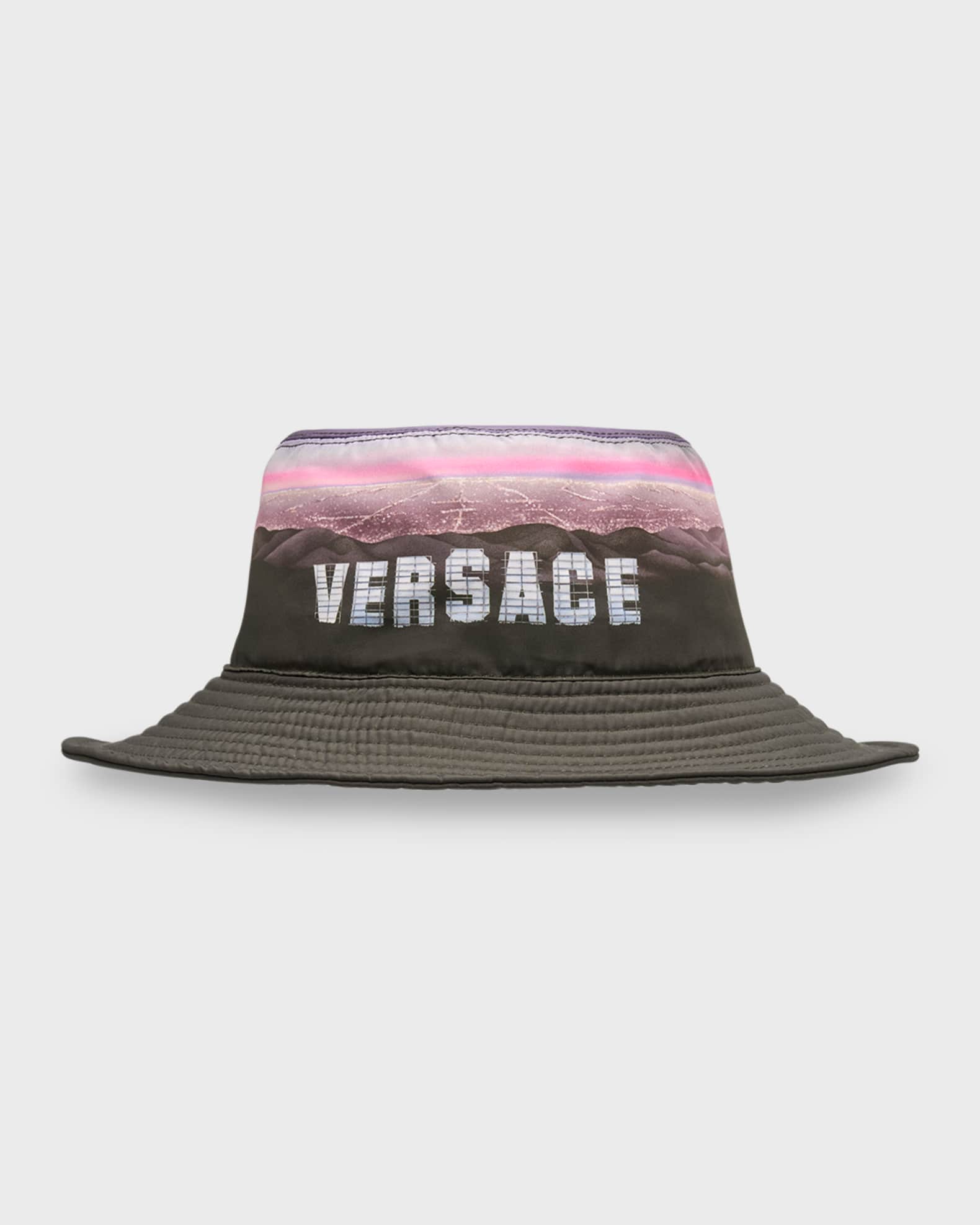 Versace Men's Versace Hills Printed Nylon Bucket Hat | Neiman Marcus