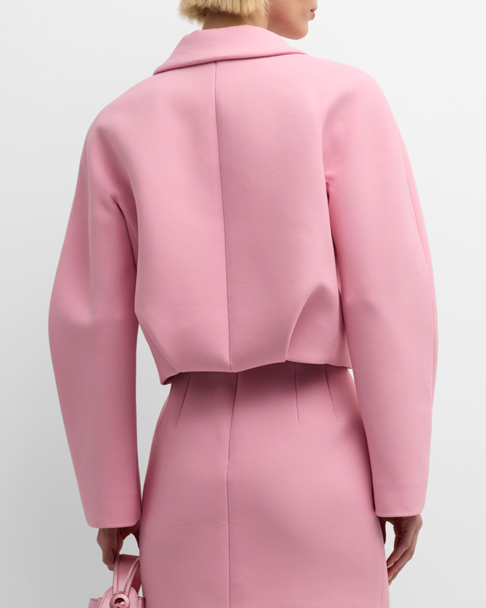 Versace Double Techno Cavalry Twill Crop Jacket | Neiman Marcus