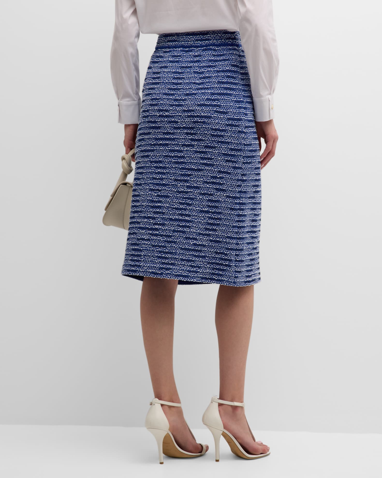 Misook Recycled Knit Straight Tweed Skirt | Neiman Marcus