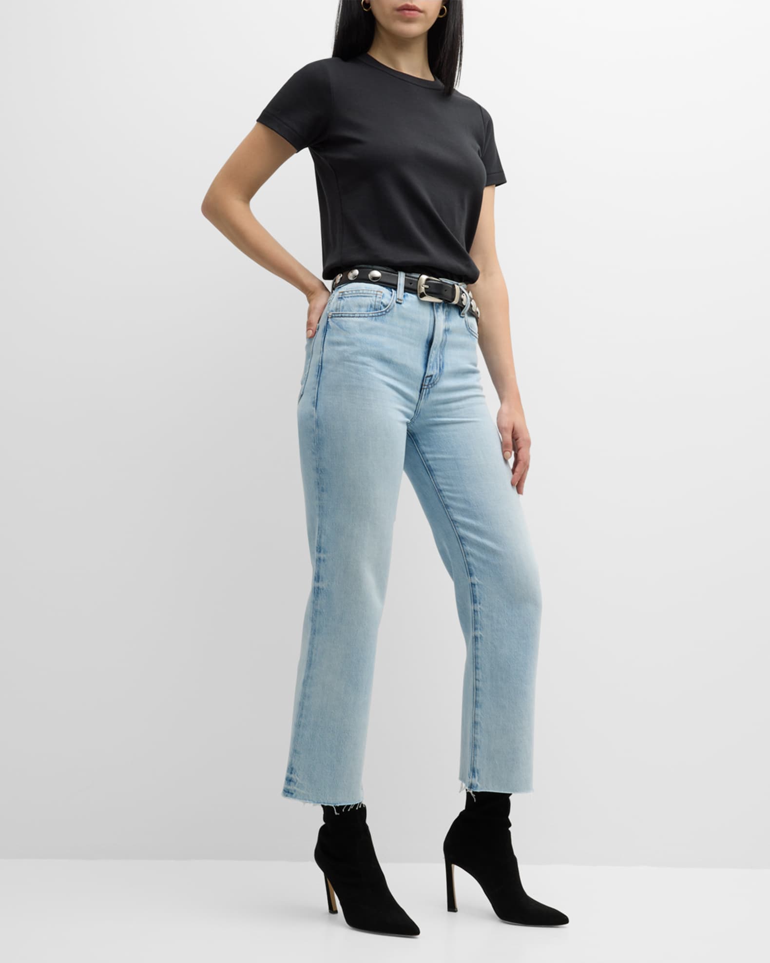 FRAME Le Jane Crop Straight Jeans | Neiman Marcus