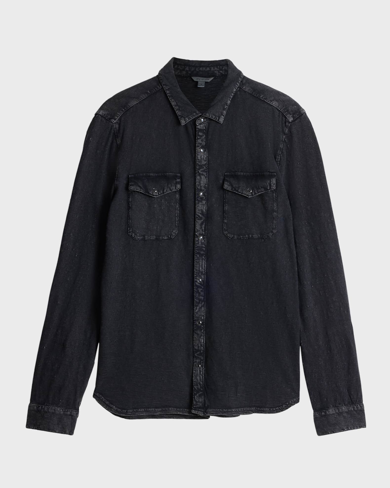 John Varvatos Star USA Men's Arvon Washed Slub Western Shirt | Neiman ...