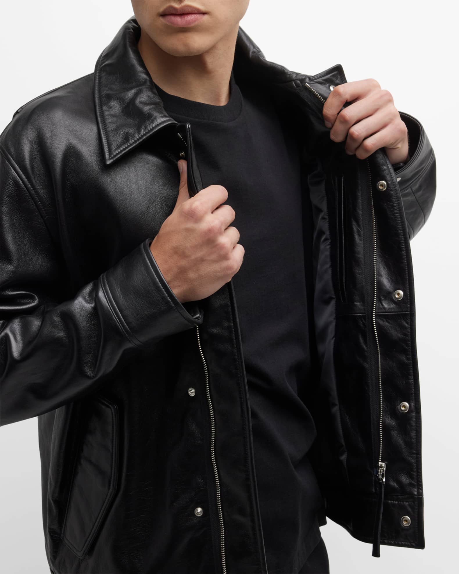Helmut Lang Men's Classic Leather Jacket | Neiman Marcus