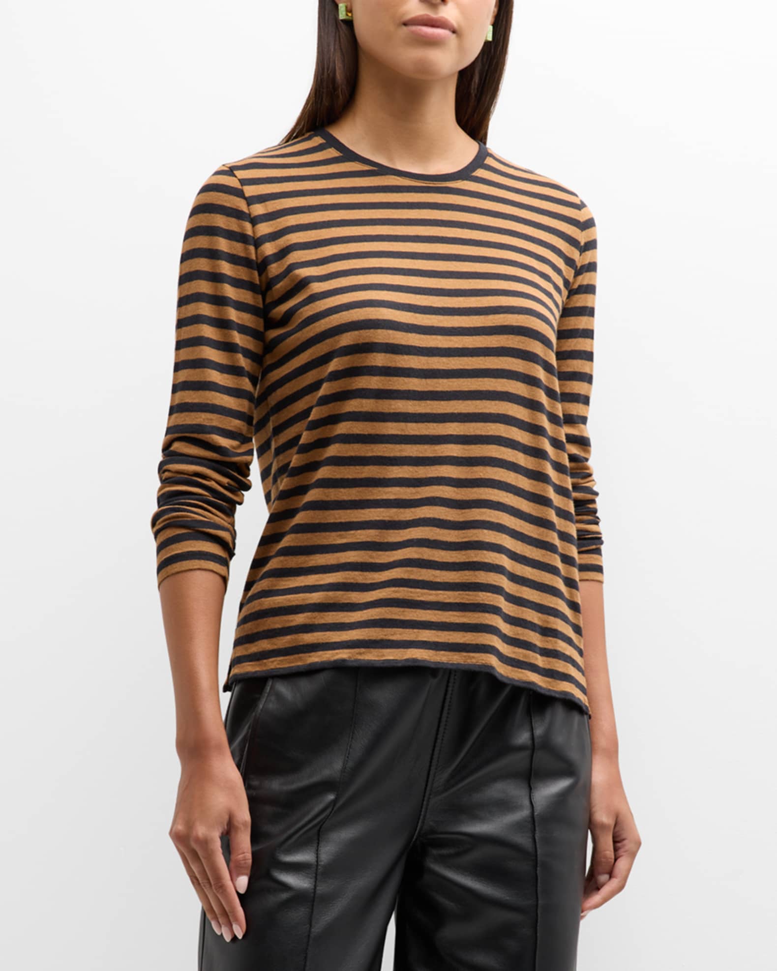 Majestic Filatures Cashmere Blend Striped Crewneck Sweater | Neiman Marcus