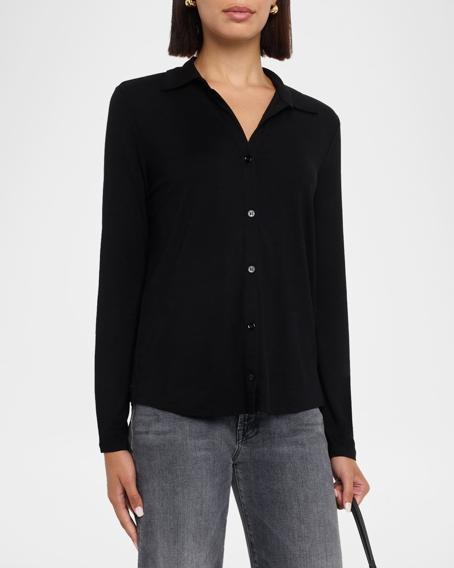 Majestic Filatures Soft Touch Button-Front Shirt | Neiman Marcus