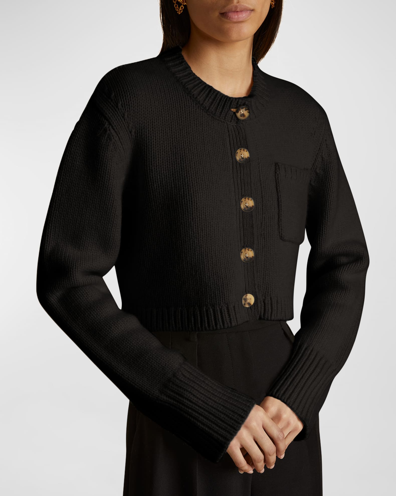 Khaite Lavan Crop Cashmere Cardigan | Neiman Marcus