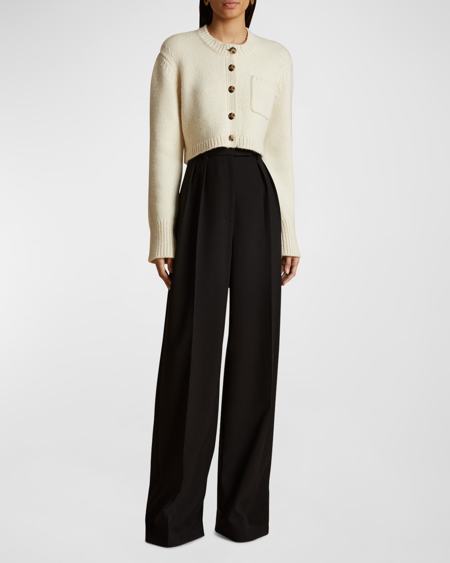 Khaite Lavan Crop Cashmere Cardigan | Neiman Marcus