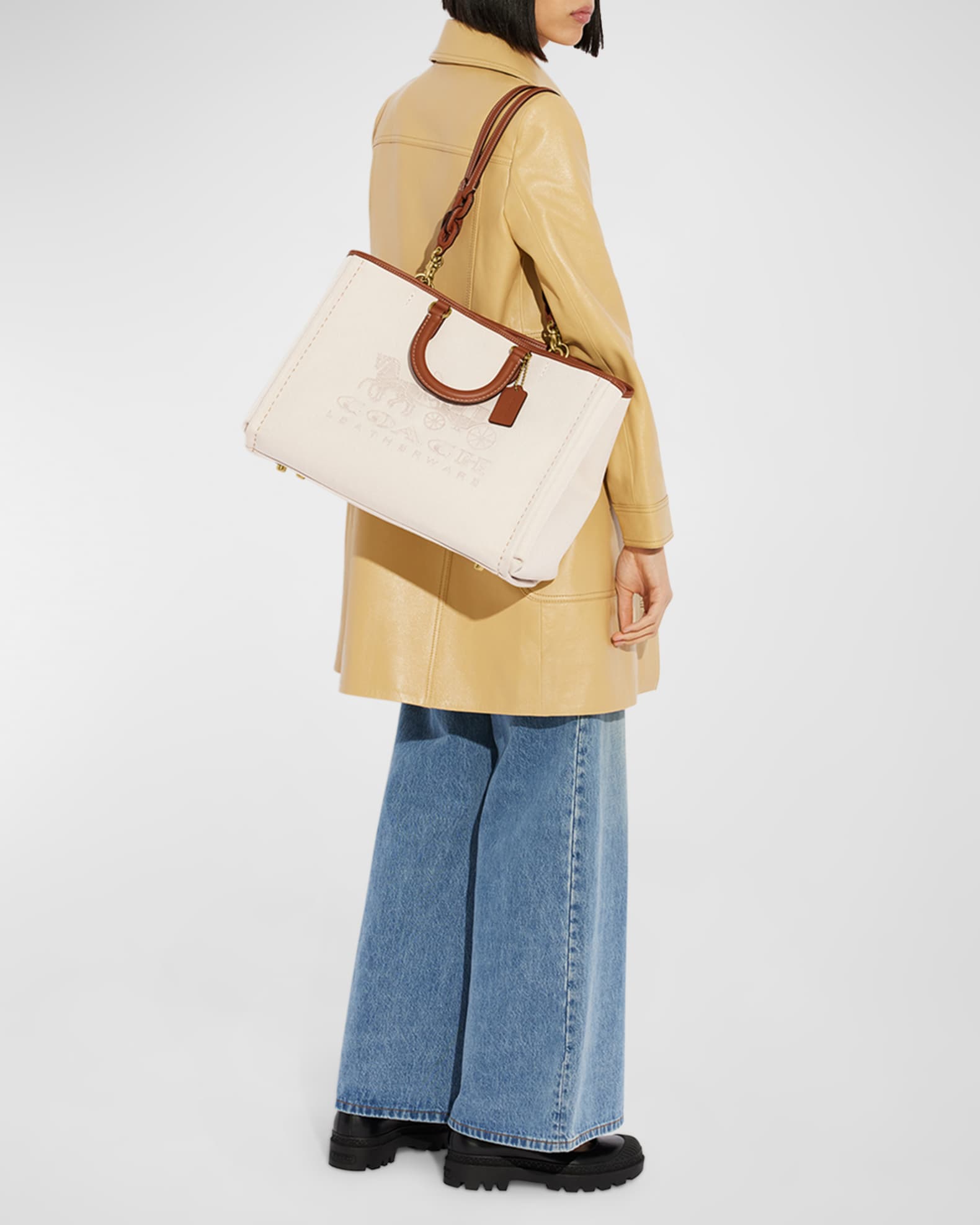Coach Reese Logo Canvas Convertible Tote Bag | Neiman Marcus