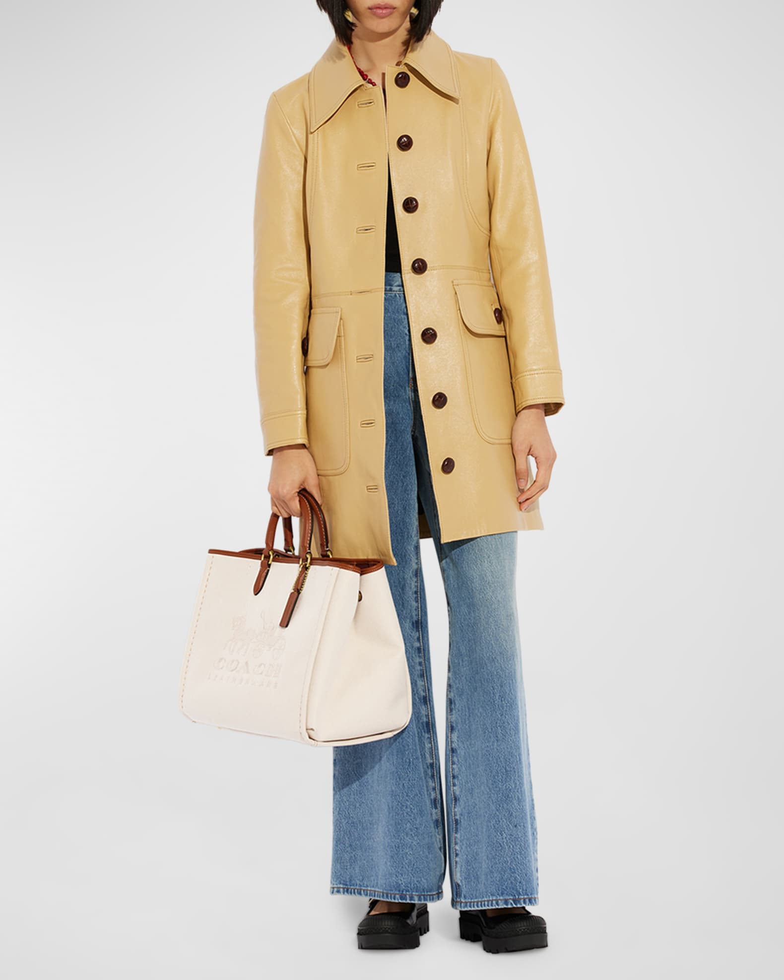 Coach Reese Logo Canvas Convertible Tote Bag | Neiman Marcus