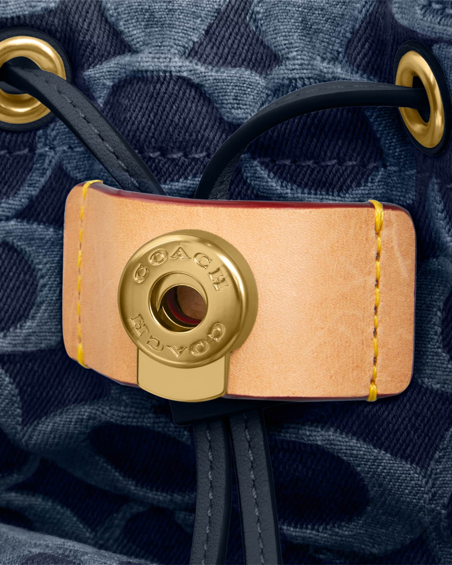 Coach Riya 21 Monogram Washed Denim Backpack | Neiman Marcus