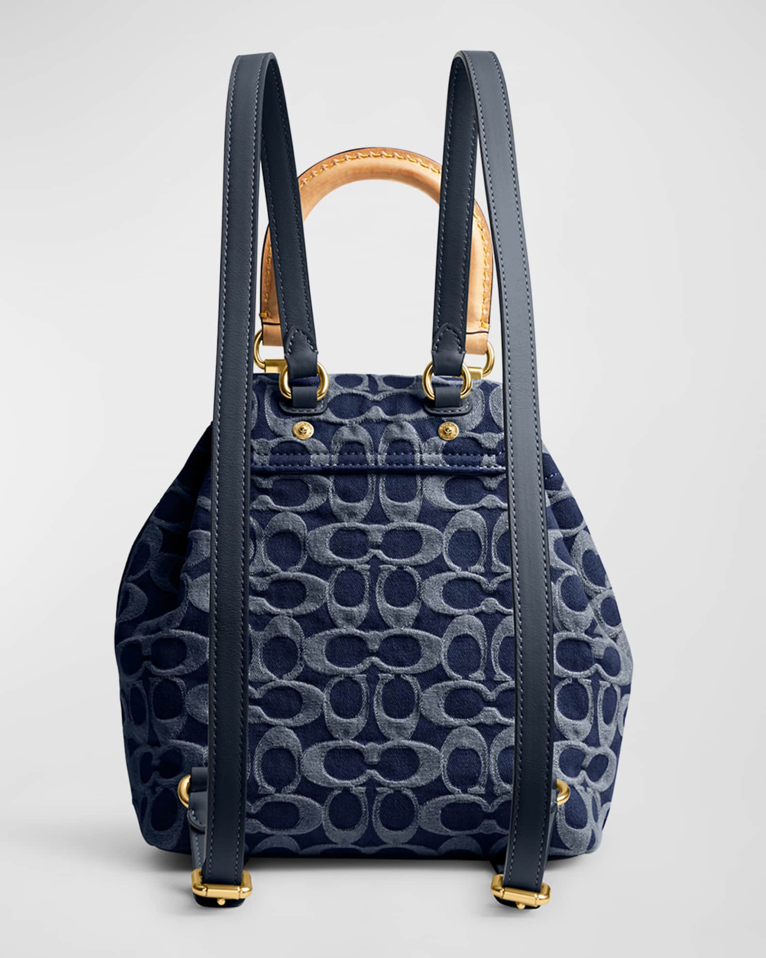 Coach Riya 21 Monogram Washed Denim Backpack | Neiman Marcus