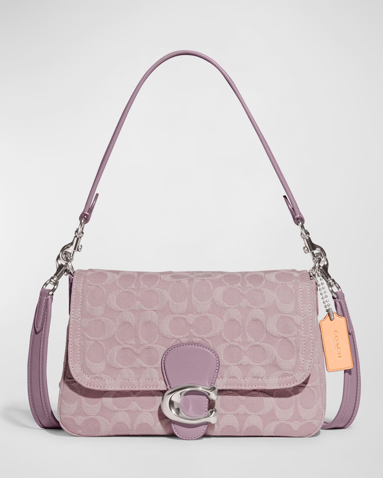 Coach Tabby Monogram Washed Denim Shoulder Bag | Neiman Marcus