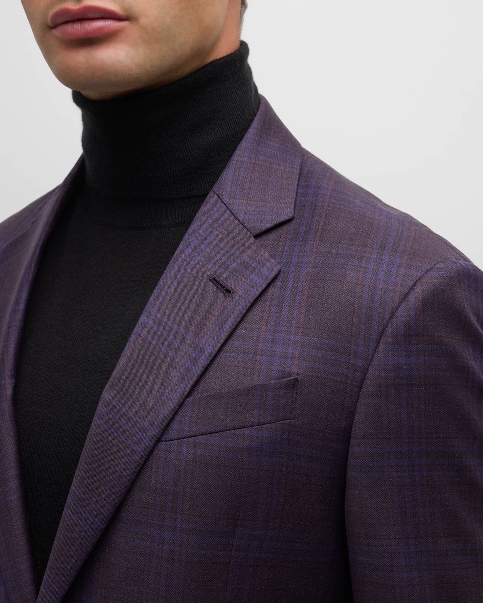 Emporio Armani Men's Plaid Wool Sport Coat | Neiman Marcus