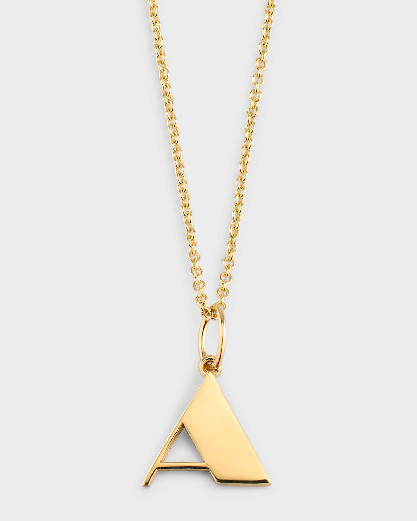 Sydney Evan 14K Pure Block Initial Necklace | Neiman Marcus
