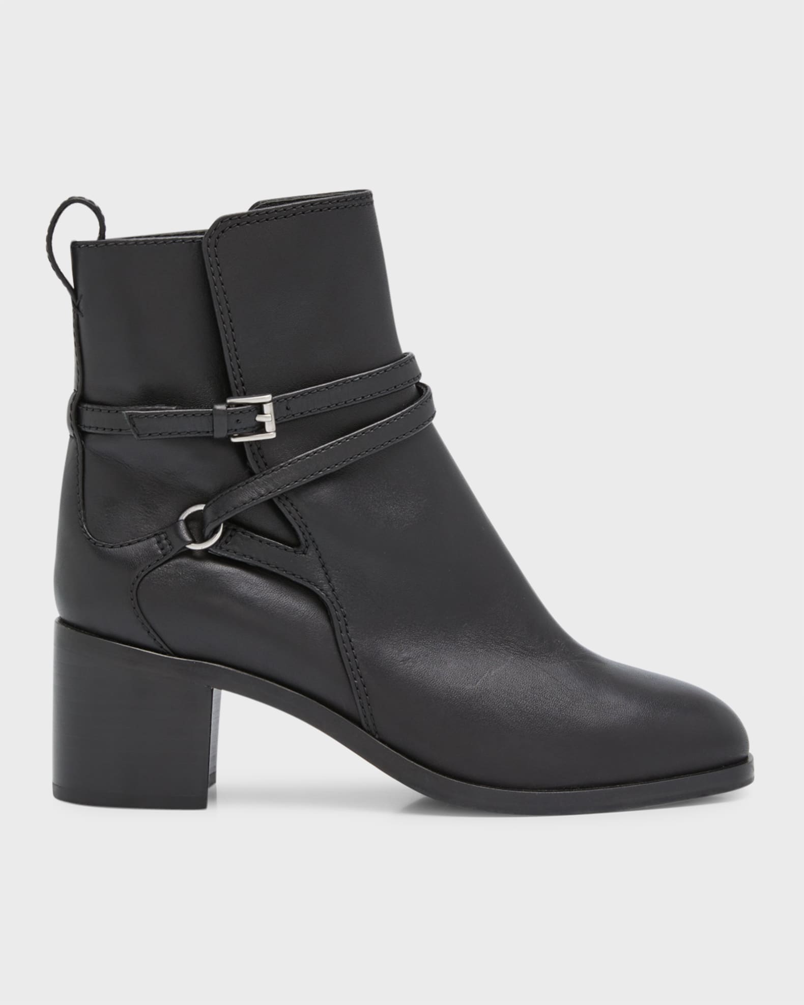 Rag & Bone Hazel Leather Buckle Ankle Booties | Neiman Marcus
