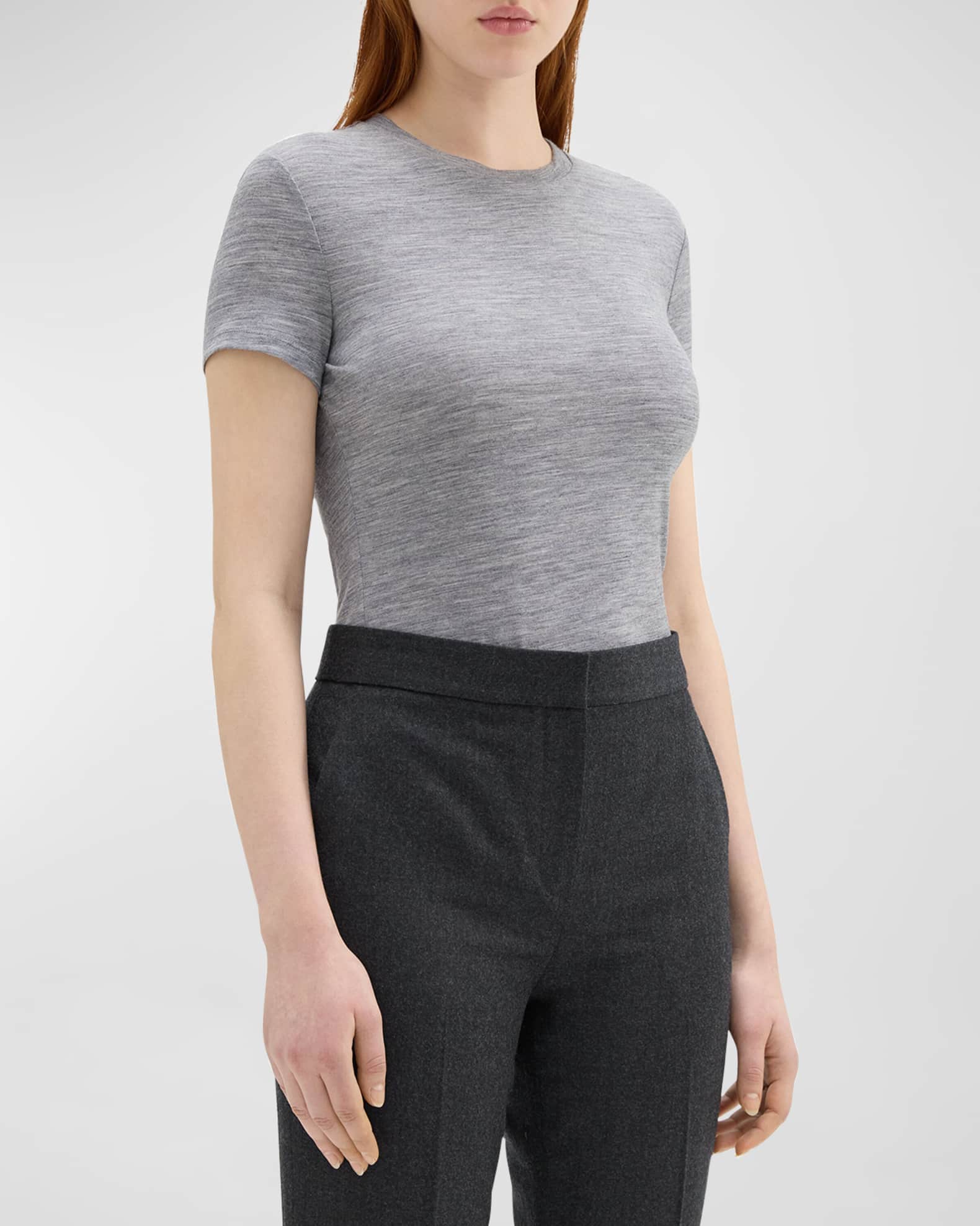 Theory Wool-Jersey Tiny Tee | Neiman Marcus