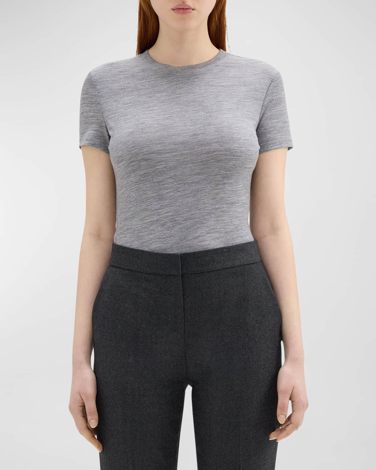 Theory Wool-Jersey Tiny Tee | Neiman Marcus