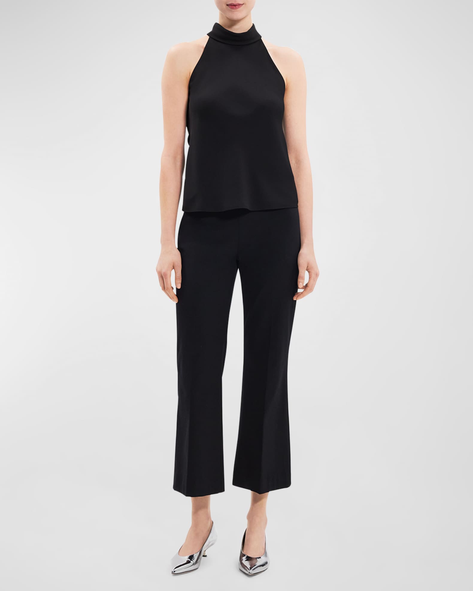Theory Rolled-Neck Halter Top | Neiman Marcus