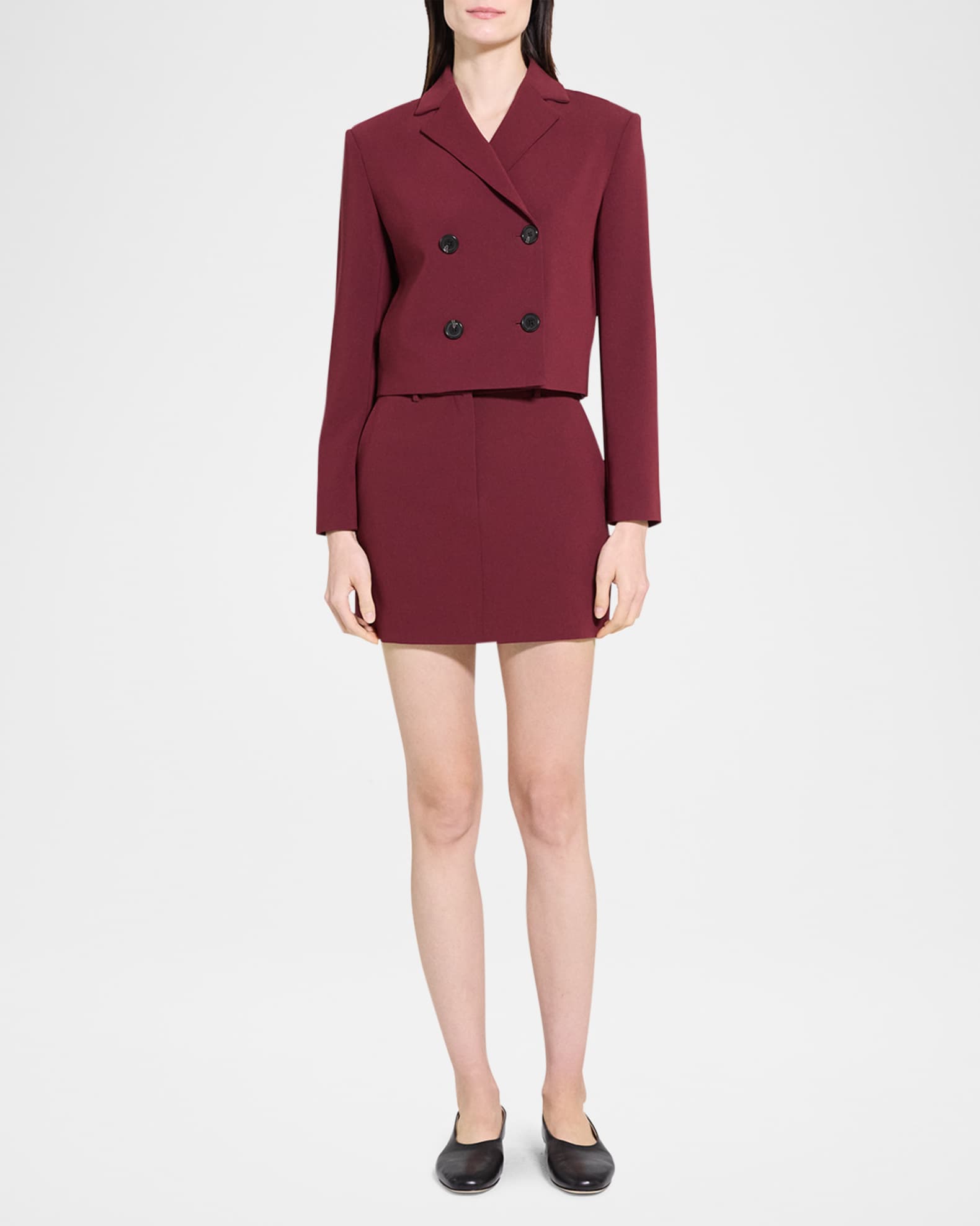 Theory Crop Double-Breasted Jacket | Neiman Marcus