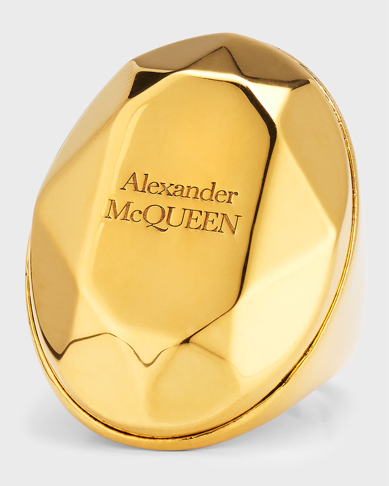 Alexander McQueen Faceted Stone Logo Ring | Neiman Marcus
