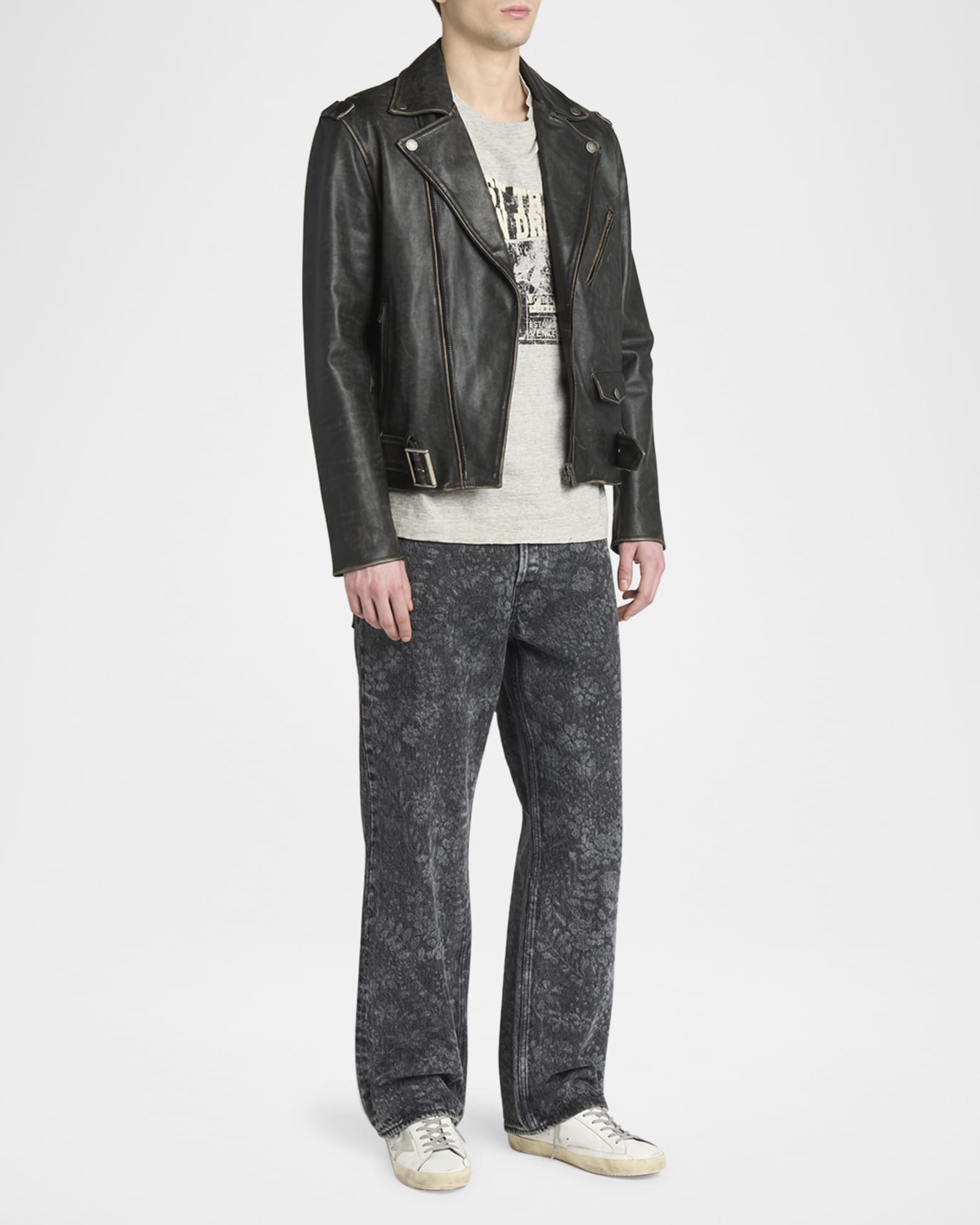 Golden Goose Men's Super-Star Leather Low-Top Sneakers | Neiman Marcus