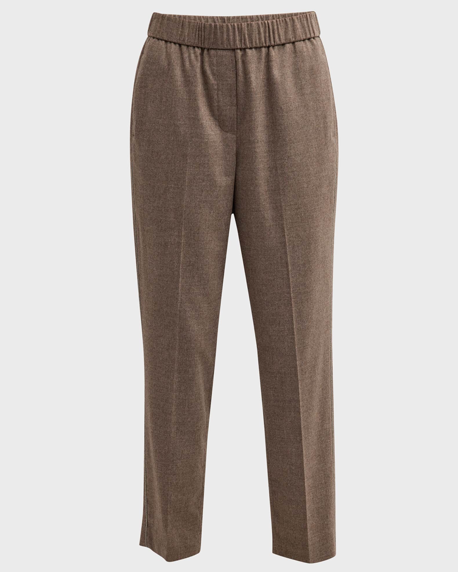 Peserico Cropped Bead-Trim Tapered Pants | Neiman Marcus