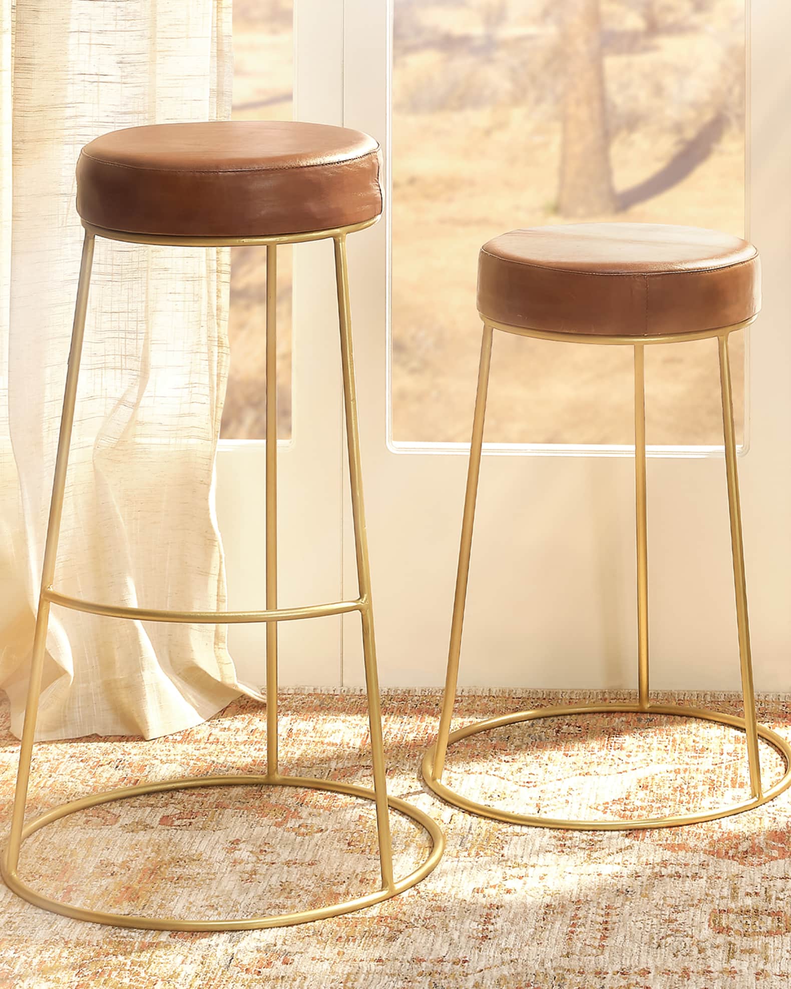 Jamie Young Henry Leather 30" Bar Stool | Neiman Marcus