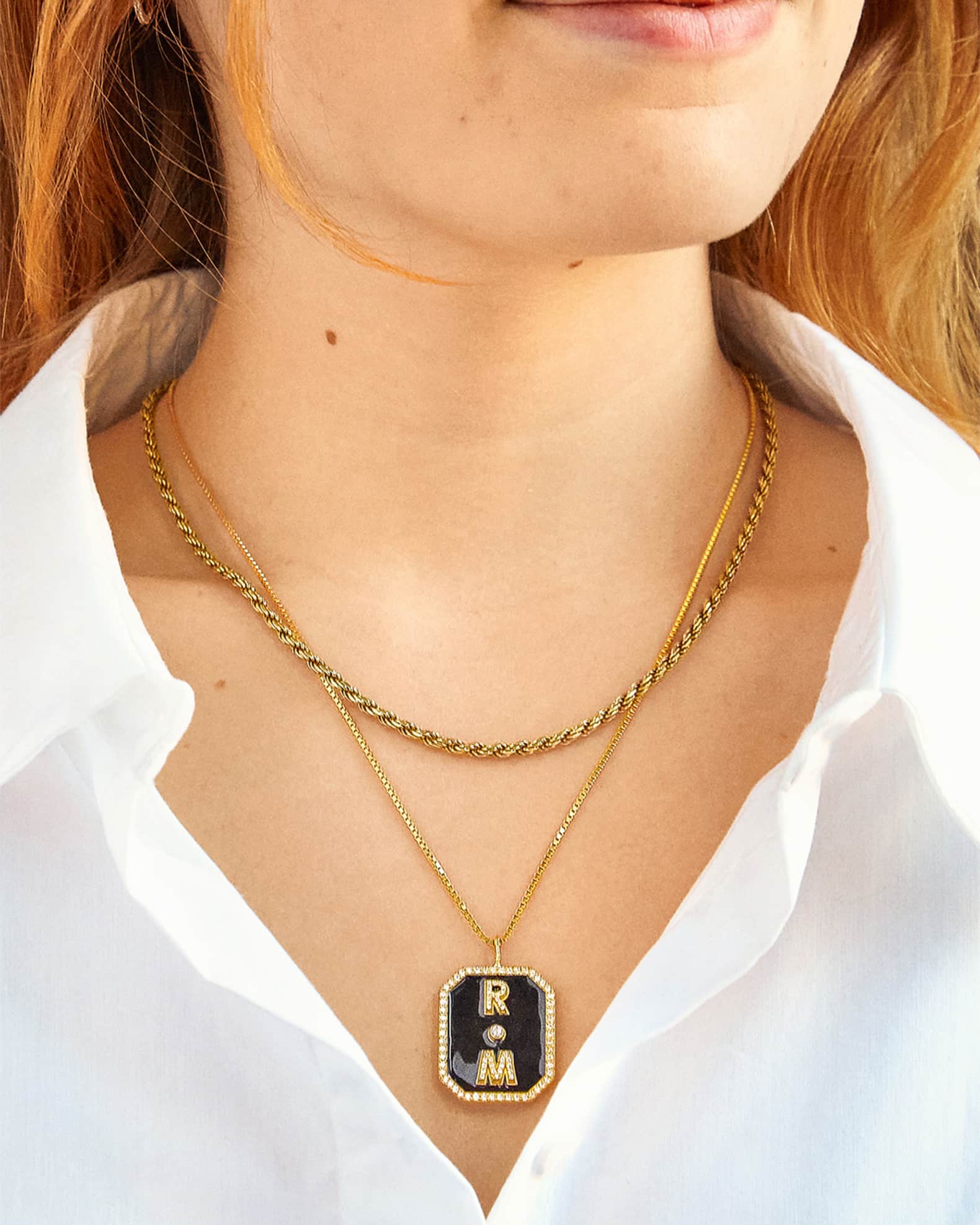 BaubleBar 18K Gold-Plated Custom Dog Tag Reversible Necklace | Neiman ...