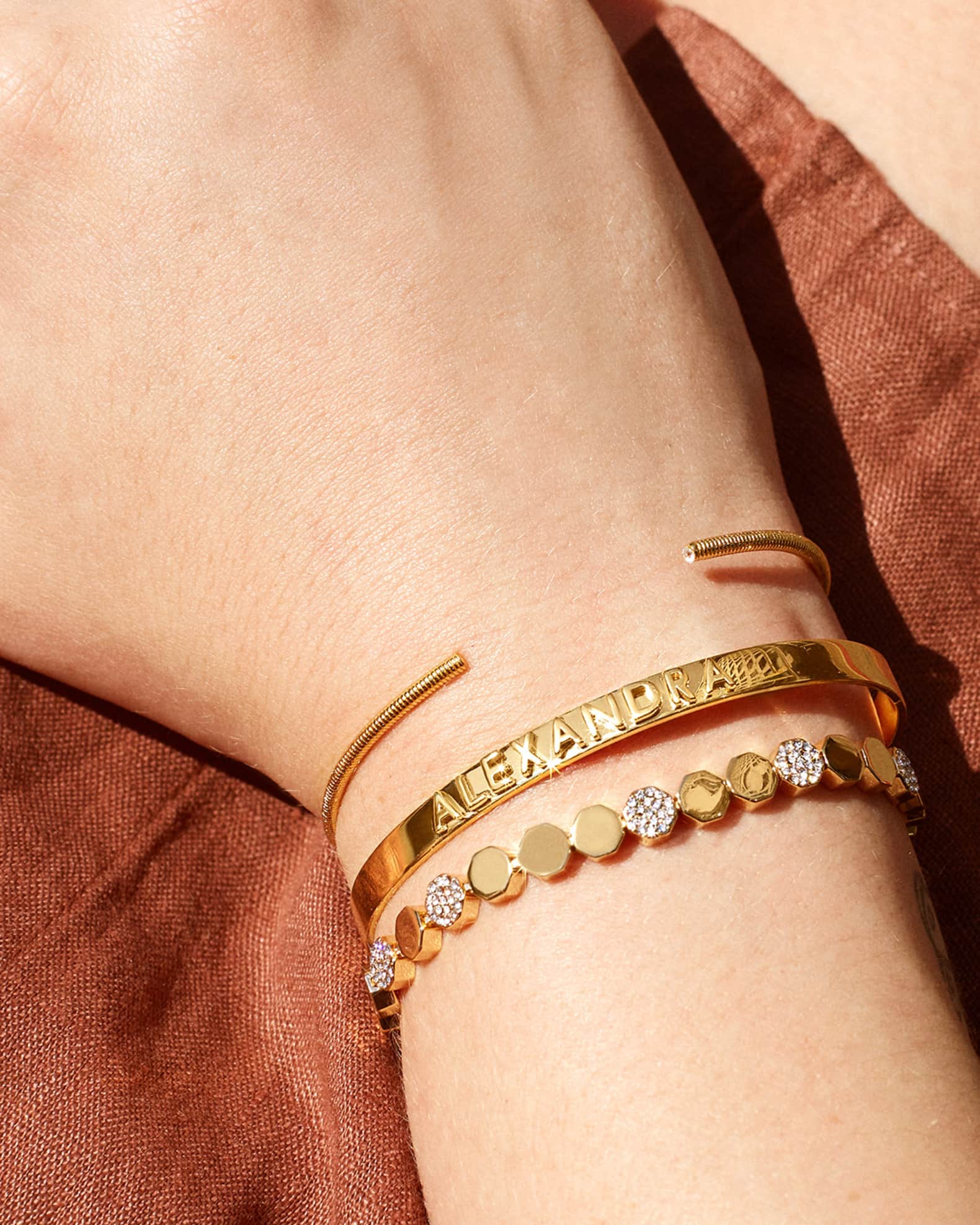 BaubleBar 18K Gold-Plated Custom Cuff Bracelet | Neiman Marcus