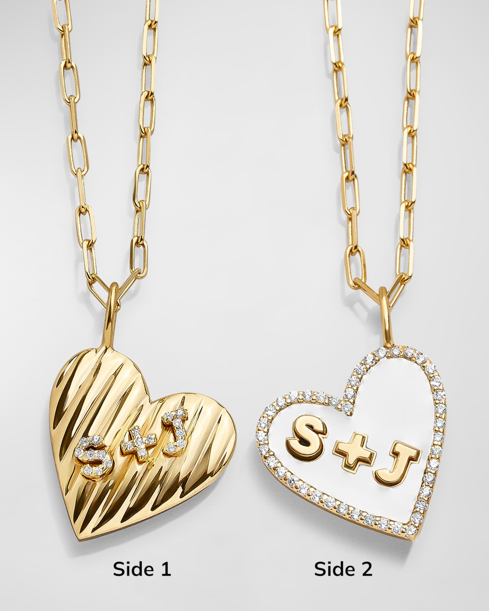 BaubleBar 18K Gold-Plated Custom Reversible Heart Necklace | Neiman Marcus