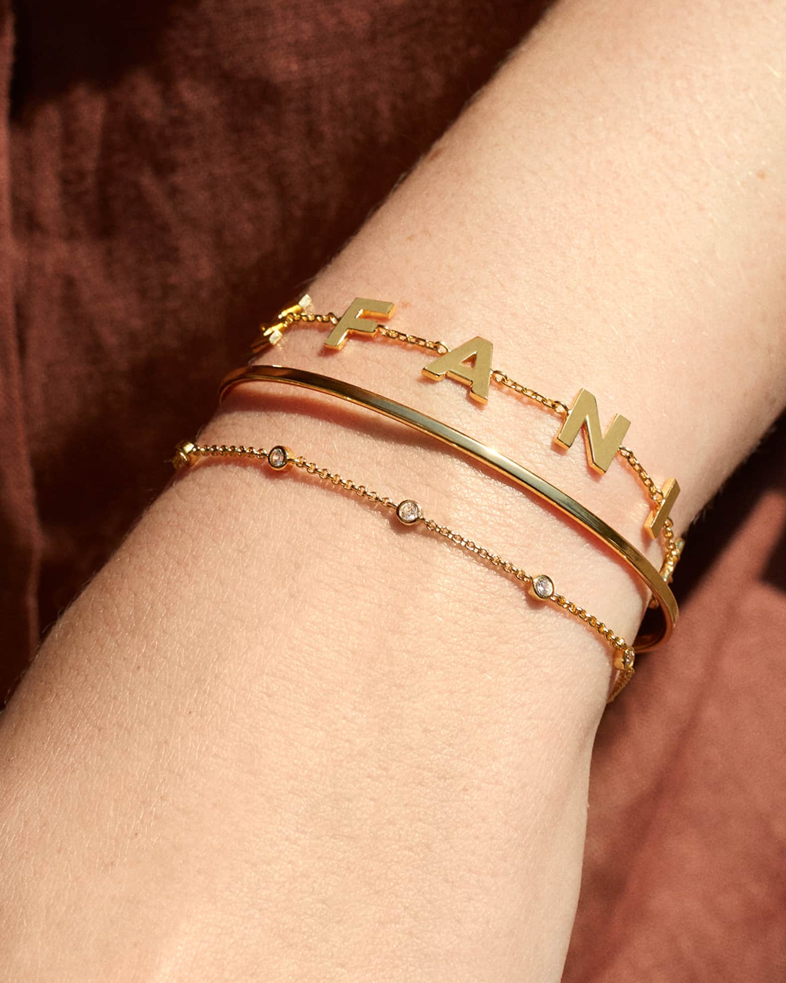 BaubleBar 18K Gold-Plated Custom Spaced Letter Name Bracelet | Neiman ...