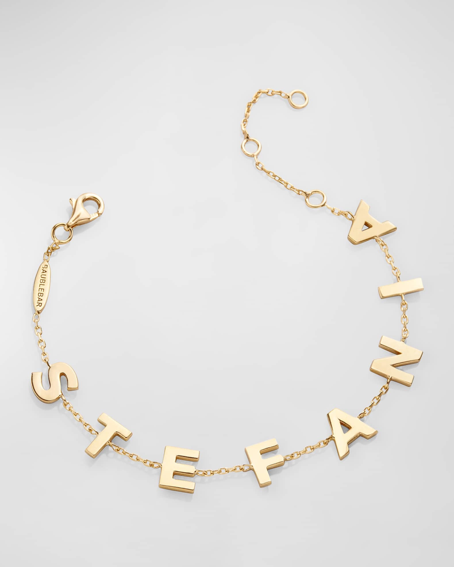 18K Gold Plated Custom Spaced Letter Name Bracelet