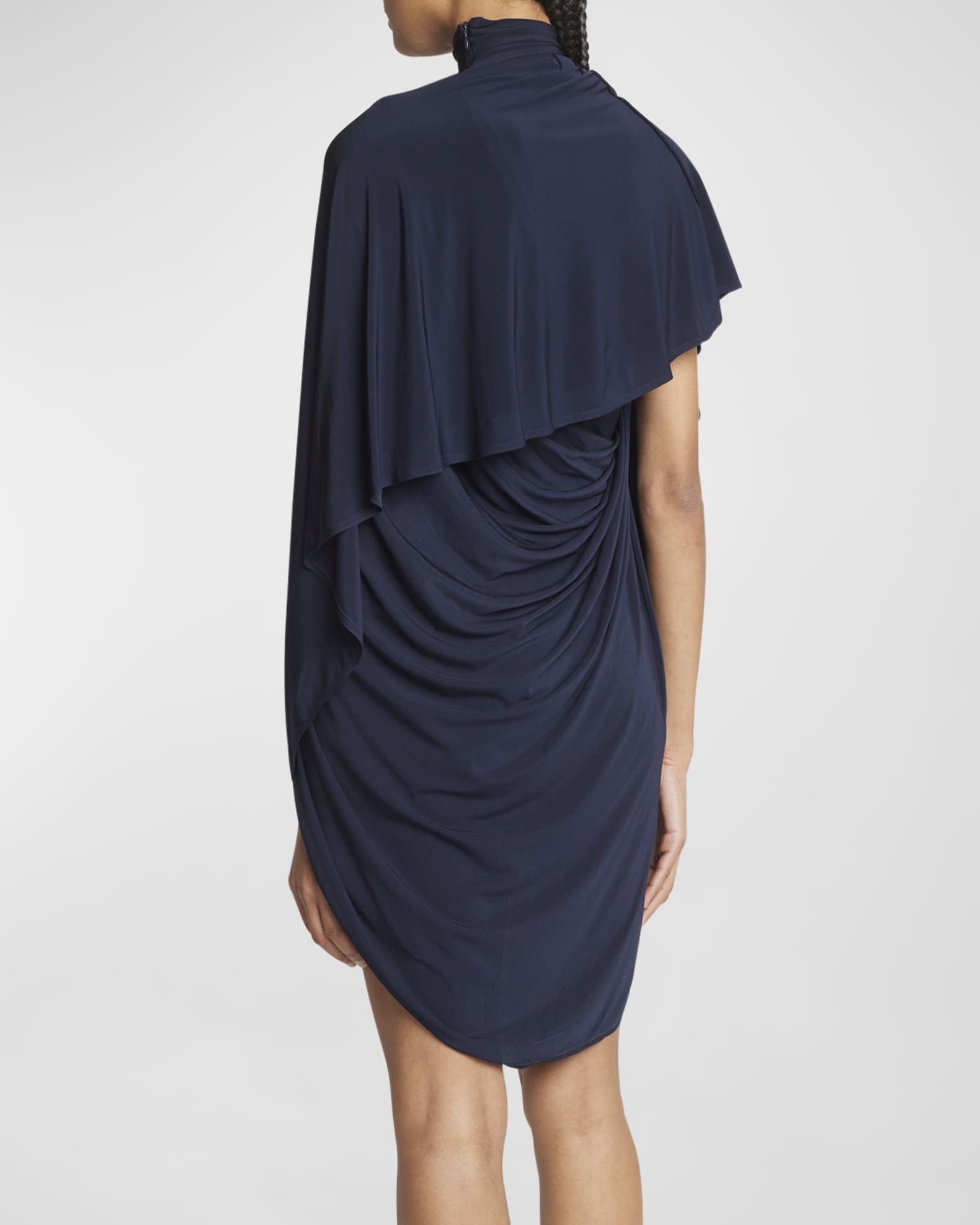ALAIA Draped Jersey Cape Mini Dress | Neiman Marcus