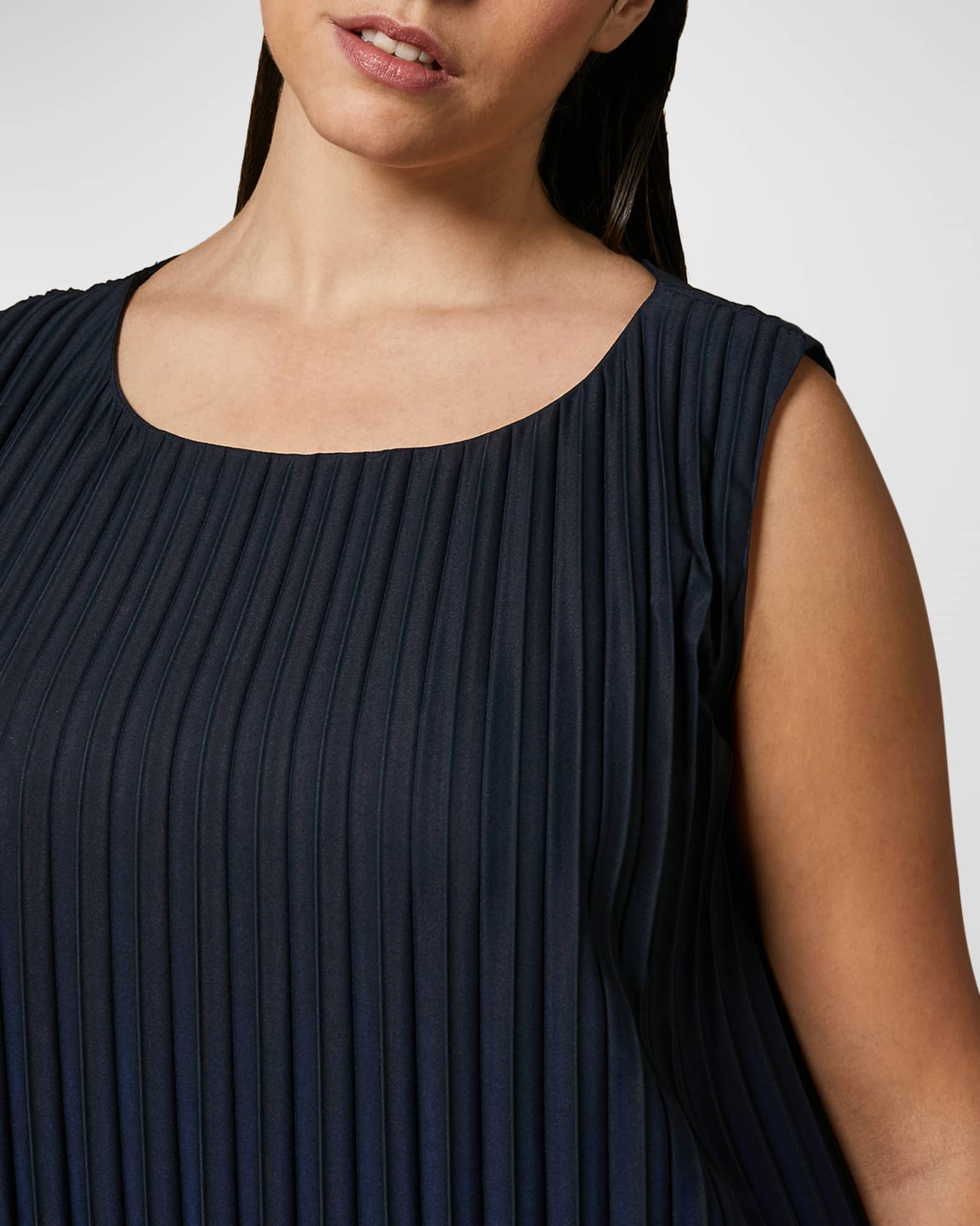 Marina Rinaldi Plus Size Danzare Pleated Ombre Midi Dress | Neiman Marcus