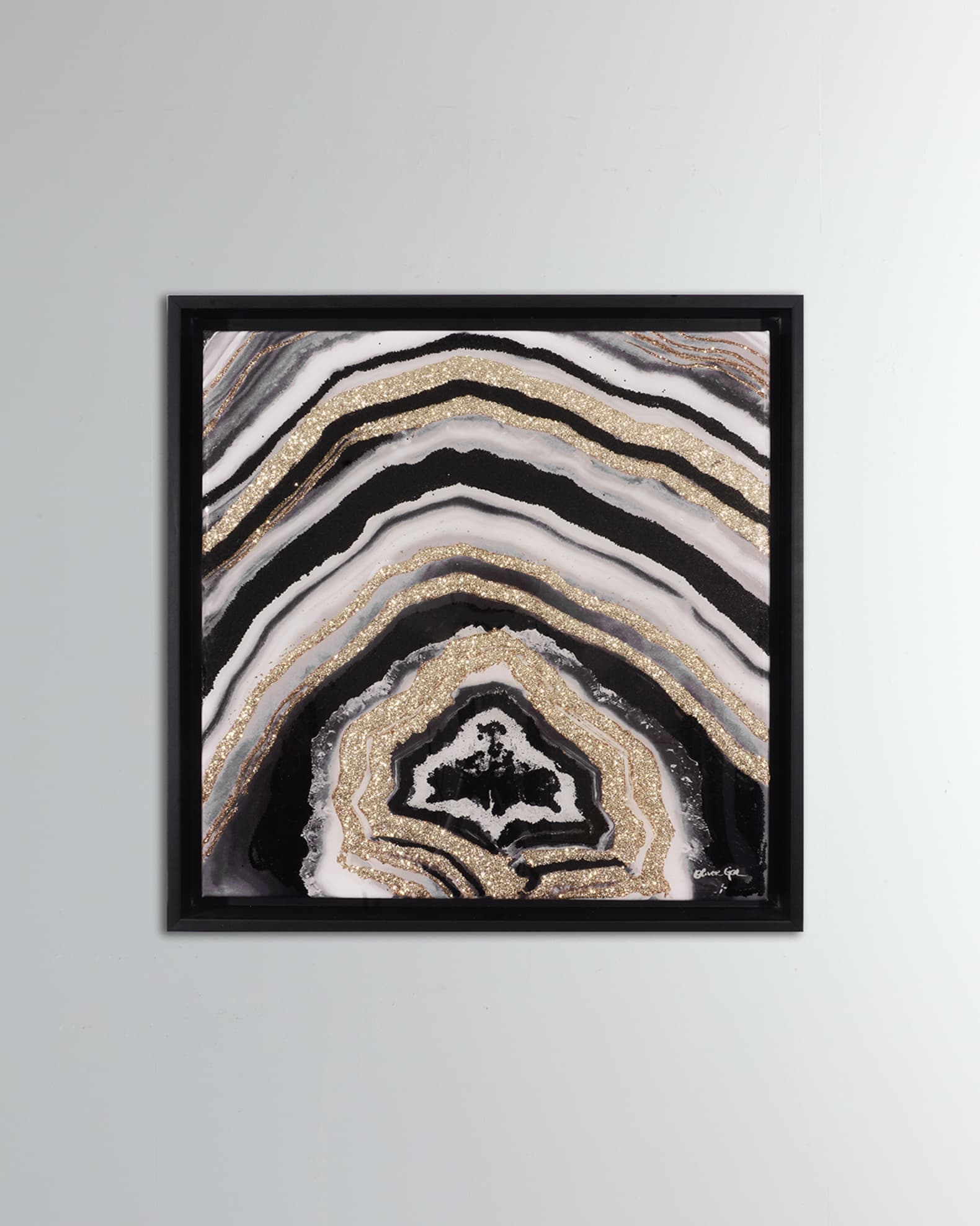 The Oliver Gal Artist Co. 'Noir Adore Geode' Hand-Embellished Giclee ...