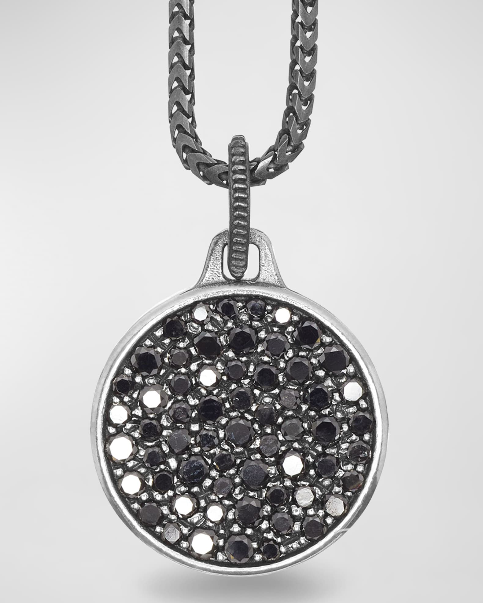 Marco Dal Maso Moneta Black Diamond Pave Disc Pendant Necklace | Neiman ...