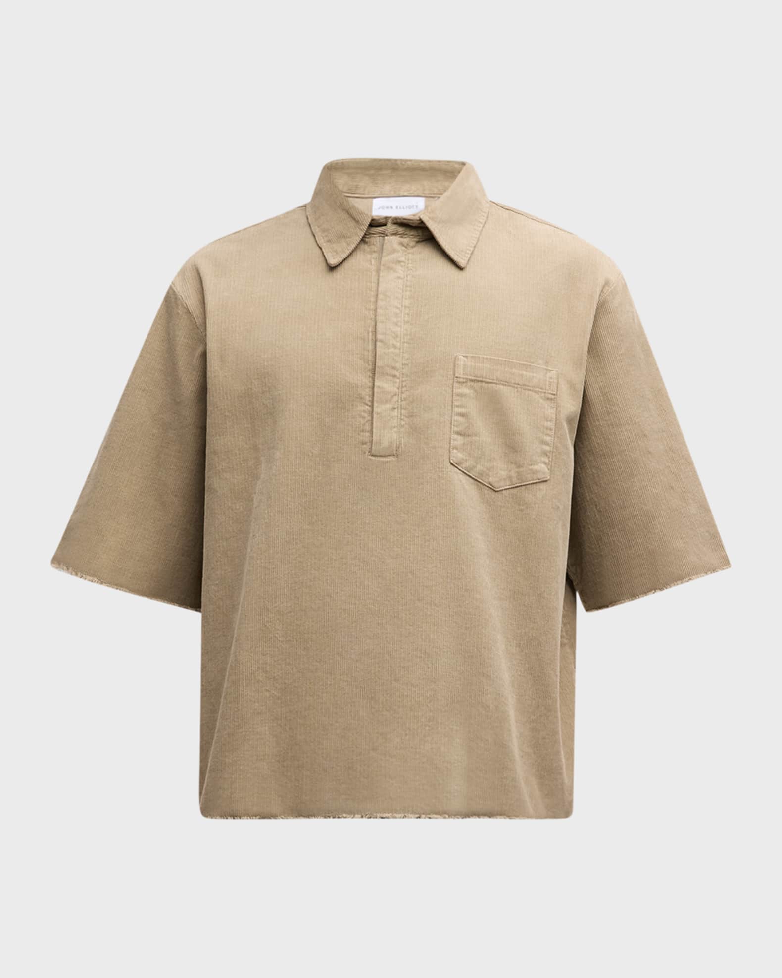 John Elliott Men's Talladega Corduroy Half-Zip Polo Shirt | Neiman Marcus