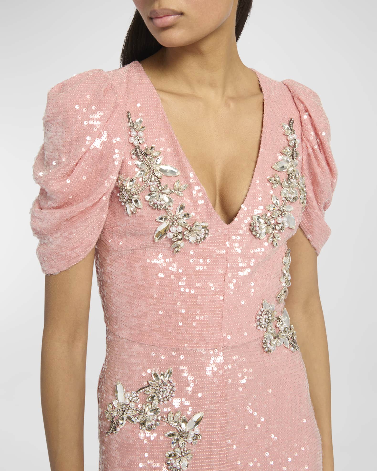 Erdem V-Neck Puff-Sleeve Asymmetric Drop-Hem Sequin Midi Dress | Neiman ... Erdem V-Neck Puff-Sleeve Asymmetric Drop-Hem Sequin Midi Dress | Neiman ...