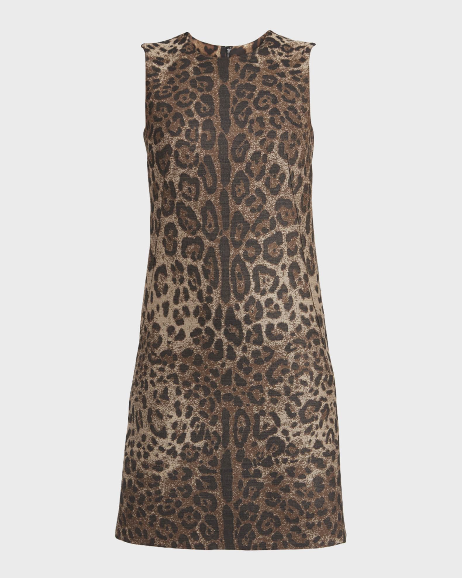 Dolce&Gabbana Leopard Print Wool Sheath Dress | Neiman Marcus