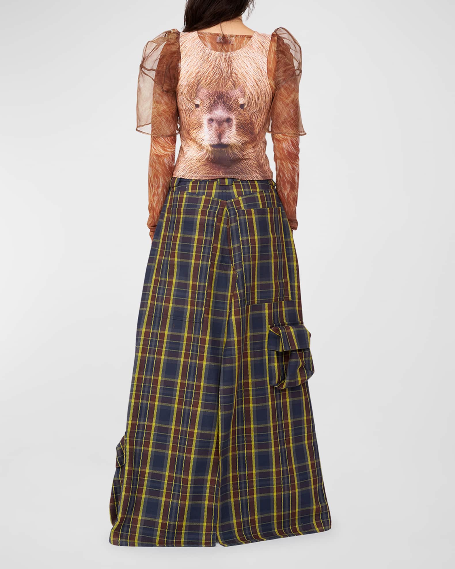 Collina Strada Stomp Plaid A-Line Maxi Cargo Skirt | Neiman Marcus