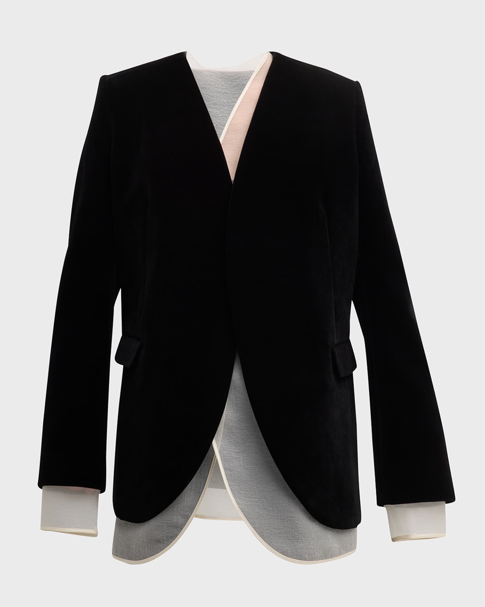 Gia Studios Layered Velvet Tulip Jacket | Neiman Marcus