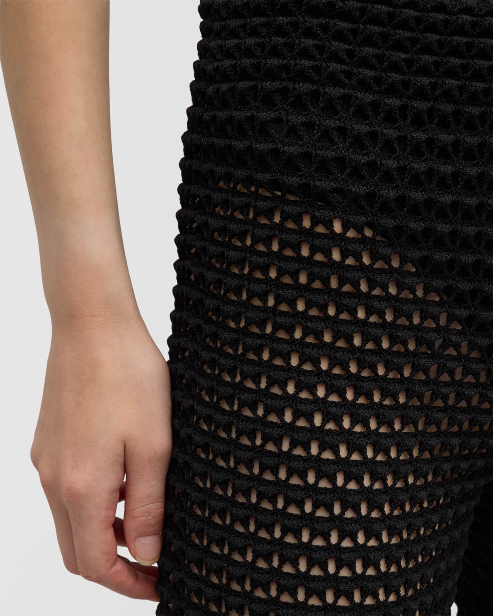ALAIA 3D Waffle Knit Flare Pants | Neiman Marcus