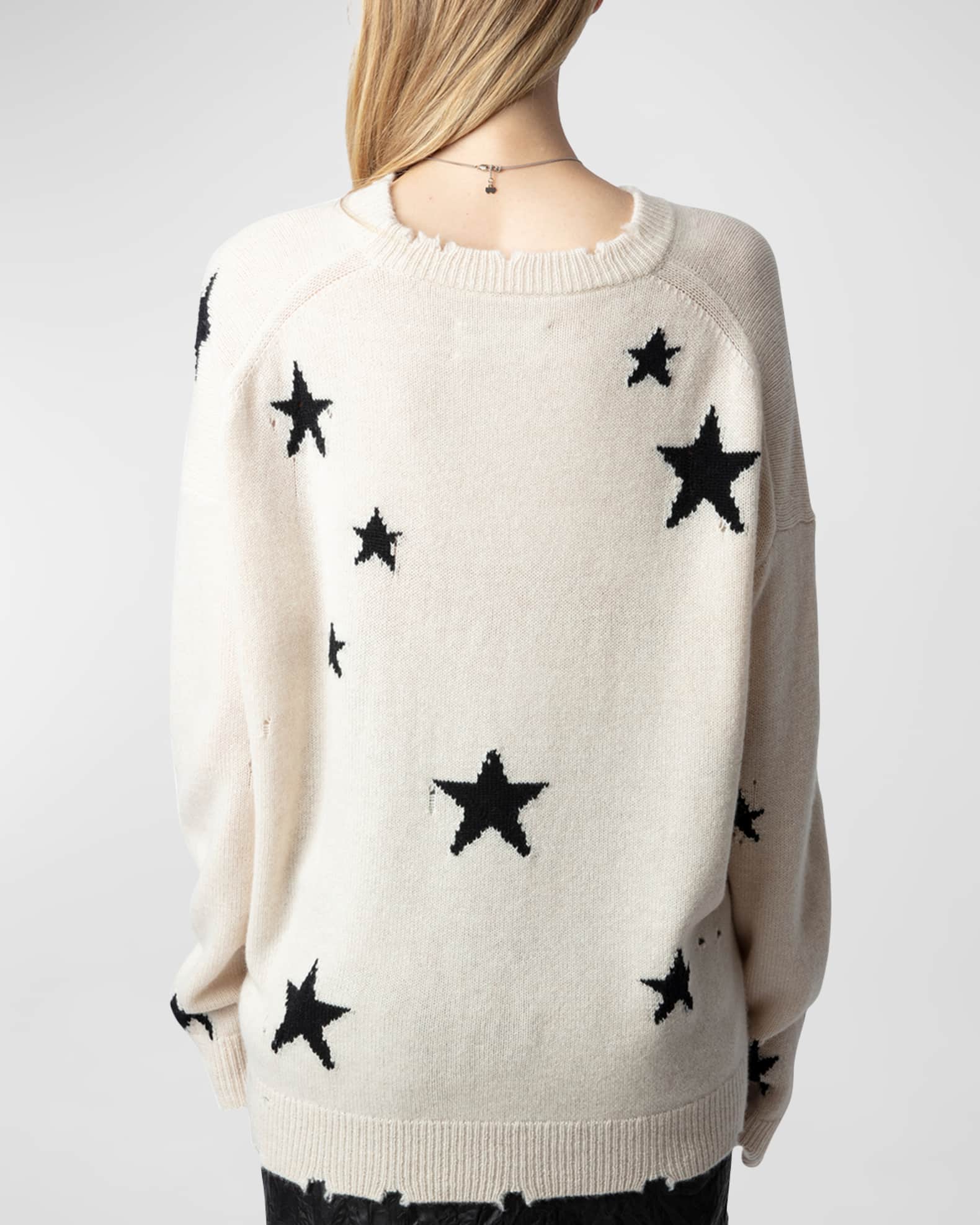 Zadig & Voltaire Markus Stars Destroyed Sweater | Neiman Marcus